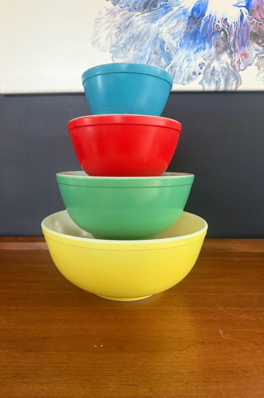 Set of 4 Vintage Pyrex Primary Colors Nesting Bowls #401/402/403/404 - Etsy