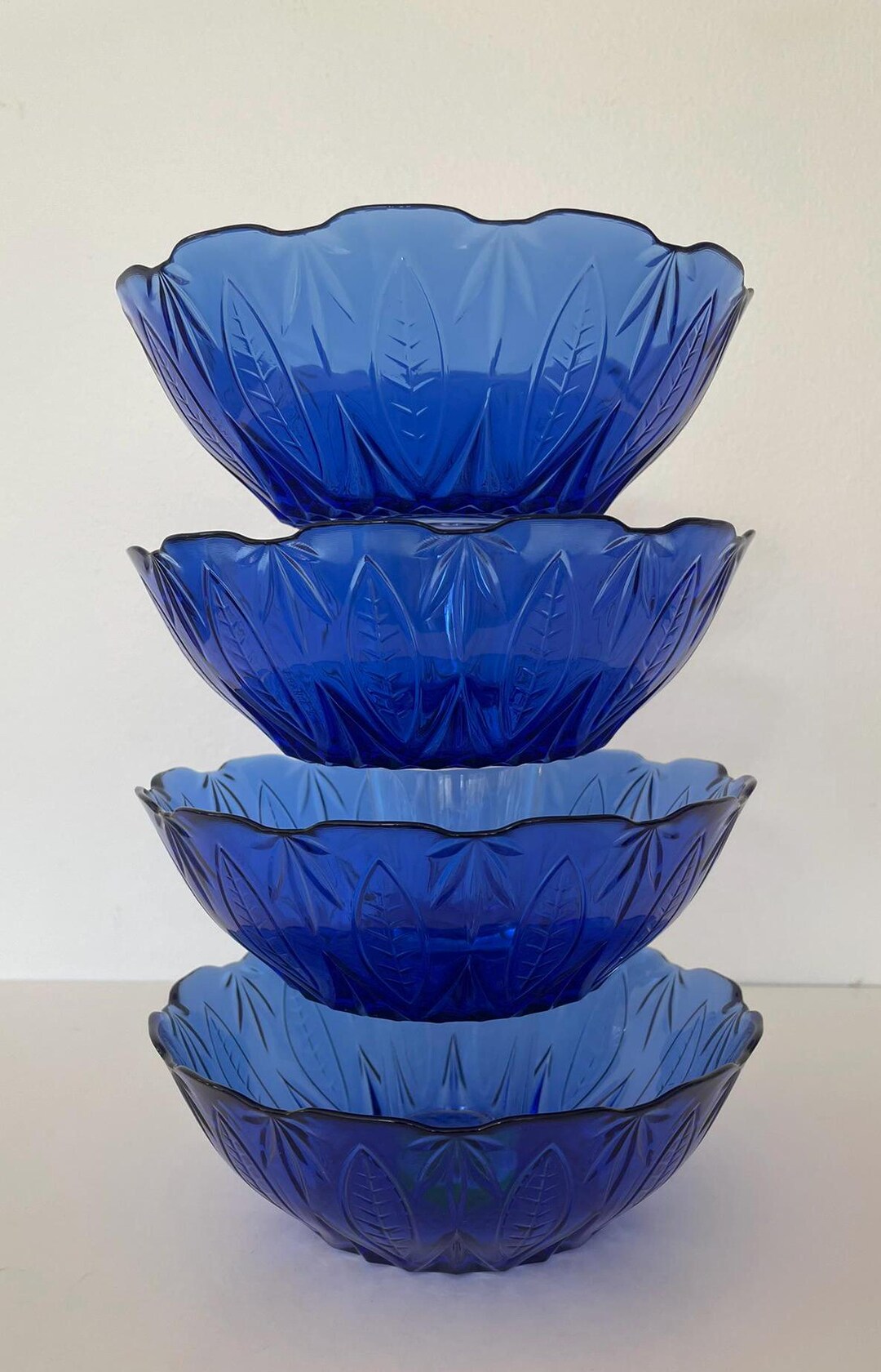 Set of 4 Vintage Avon Royal Sapphire Cobalt Blue Bowls by Luminarc - Etsy