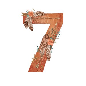 Boho Number Clipart PNG JPG | Rustic Bohemian Numbers | Neutral Boho ...