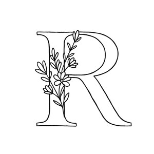 Floral Alphabet Embroidery Pattern: DIY Hand Embroidery (PDF & PNG ...