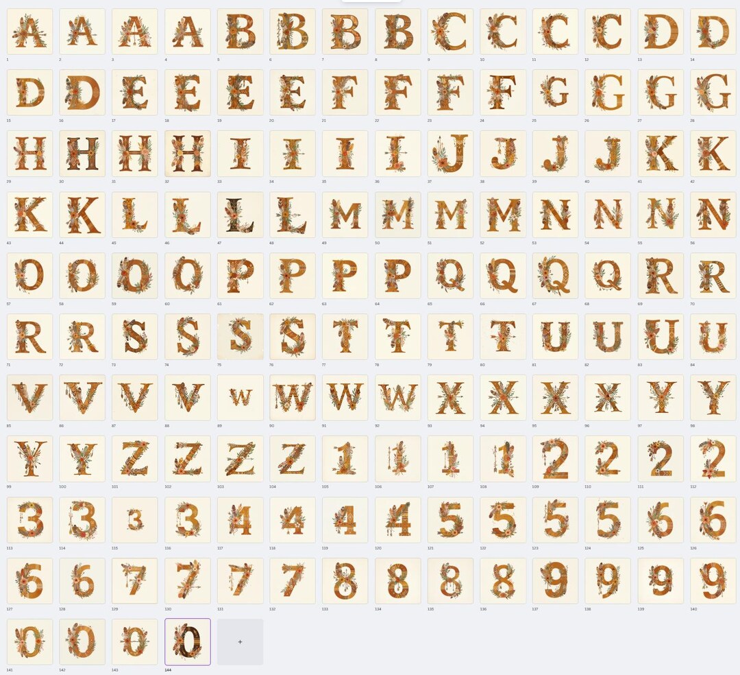 Boho Alphabet Letters and Numbers A-Z 0-9 Boho Letter PNG SVG PDF Jpeg ...