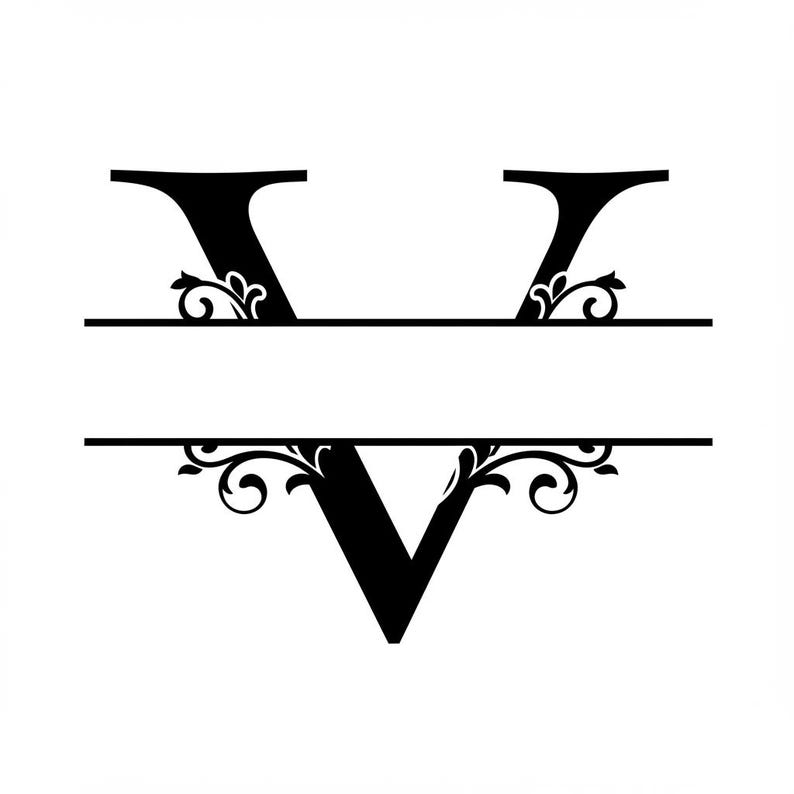 Split Monogram Letter A-Z SVG PNG JPEG and Pdf – Wide Clean Placeholder ...