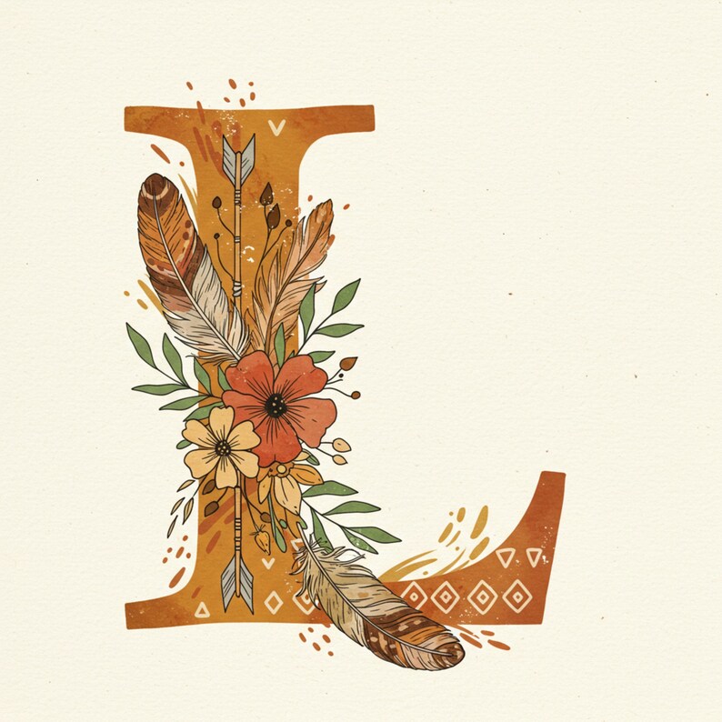 Boho Alphabet Letters and Numbers A-Z 0-9 Boho Letter PNG SVG PDF Jpeg ...