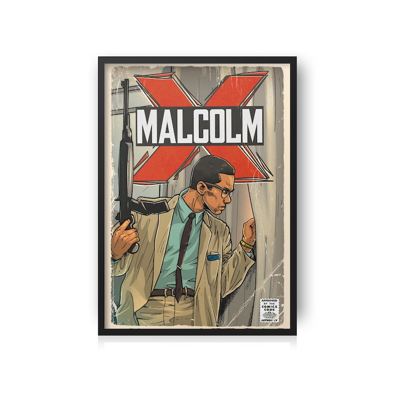 Malcolm X Comic Book Poster - Digital Print - Etsy
