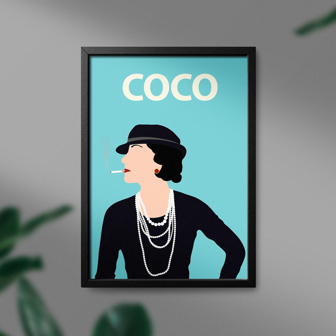 Coco Chanel Art Print, Fashion Illustration, Digital Download, Home ...