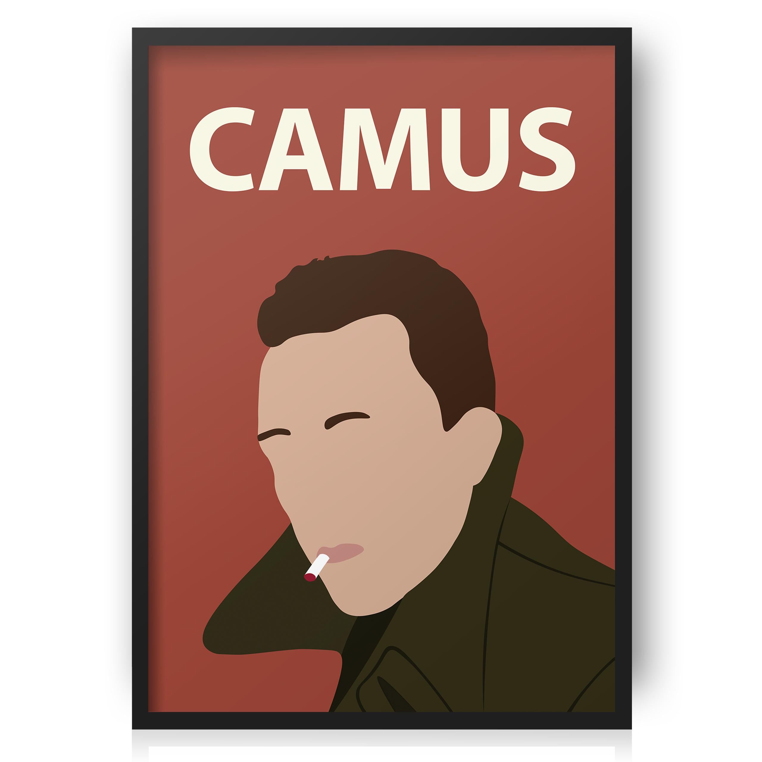 Albert Camus Minimalist Poster - Iconic Faces Portrait - Digital Print ...