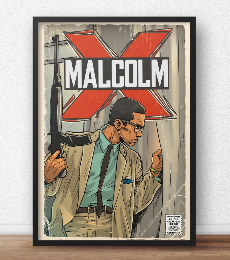 Malcolm X Comic Book Poster - Digital Print - Etsy