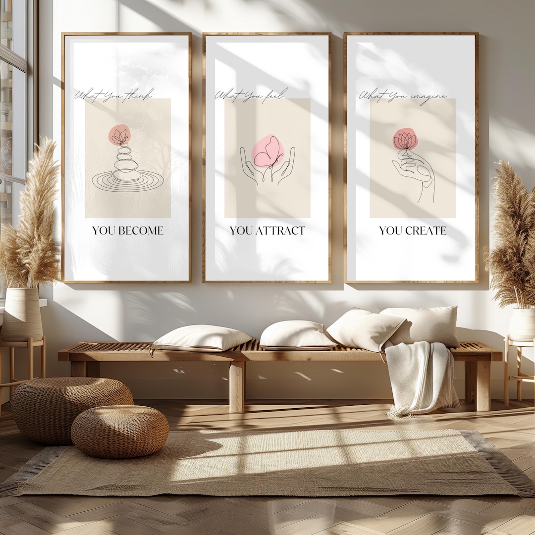 Meditation Wall Art Set of 3 Spiritual Zen Printable Poster ...