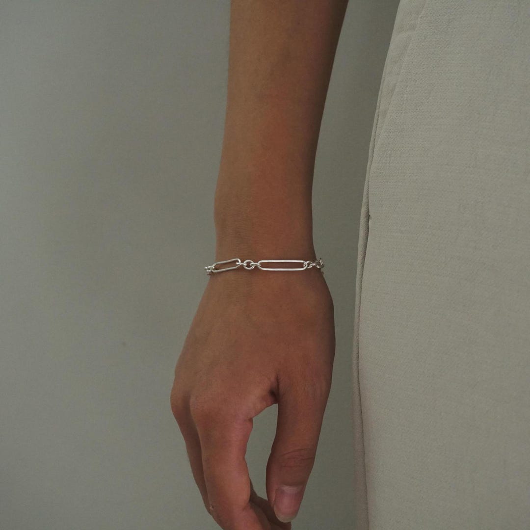 Handmade Sterling Silver Trombone/paperclip Bracelet - Small - Etsy