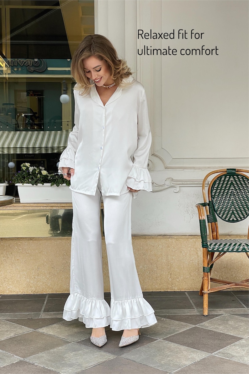 Bridal Pajama Set, Nightwear Two Piece Suit, Custom Pajama Set, Cotton ...