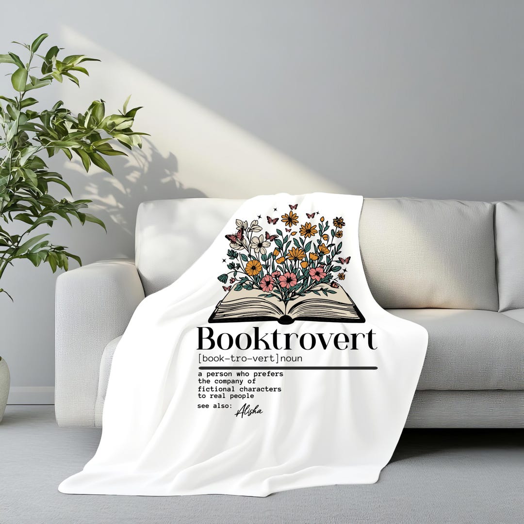 Personalized Booktrovert Blanket, Booktrovert Blanket Gift, Custom ...