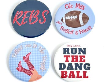 3" Blue and Red Tailgate Buttons Football Buttons Gameday Buttons ...