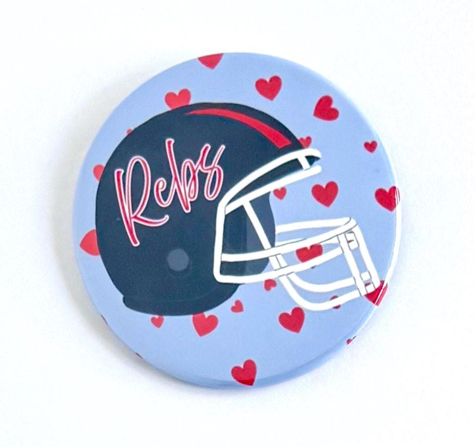 3" Blue and Red Tailgate Buttons Football Buttons Gameday Buttons ...