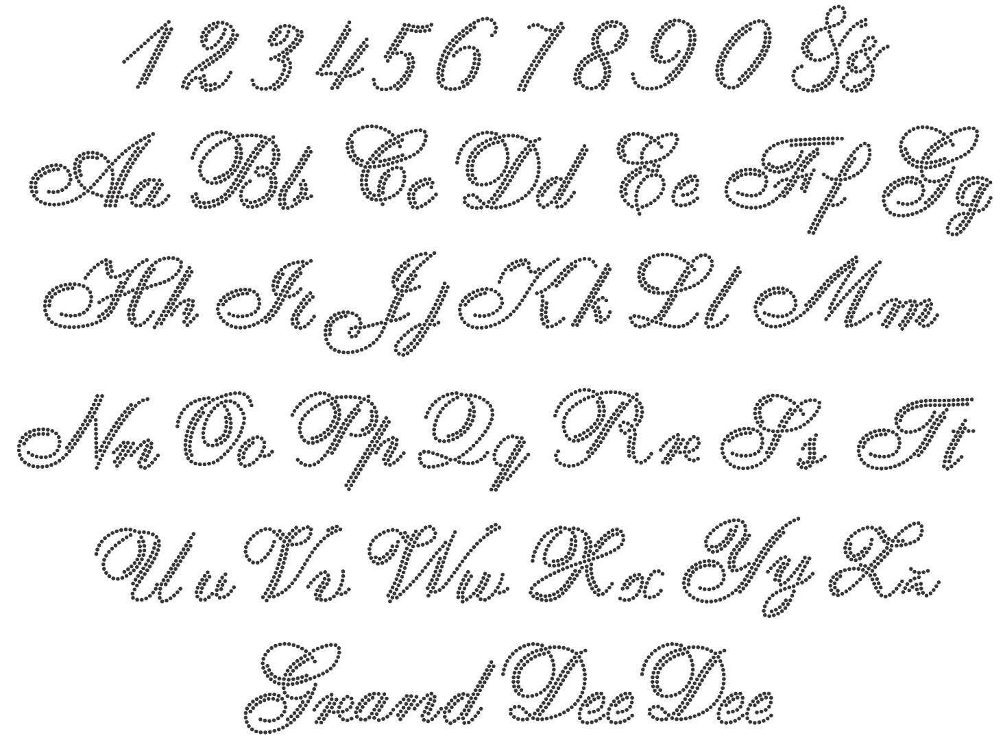 Rhinestone Cursive Font Letters Alphabet Cursive Handwrite Fancy Font ...