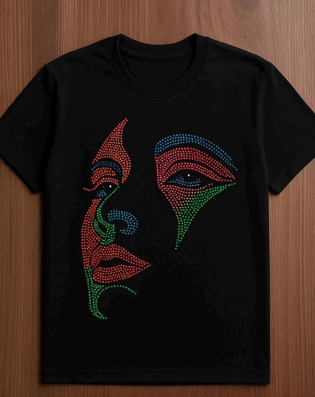 3 Colors Face Rhinestone Design for Shirt Rhinestones Template Sketch ...