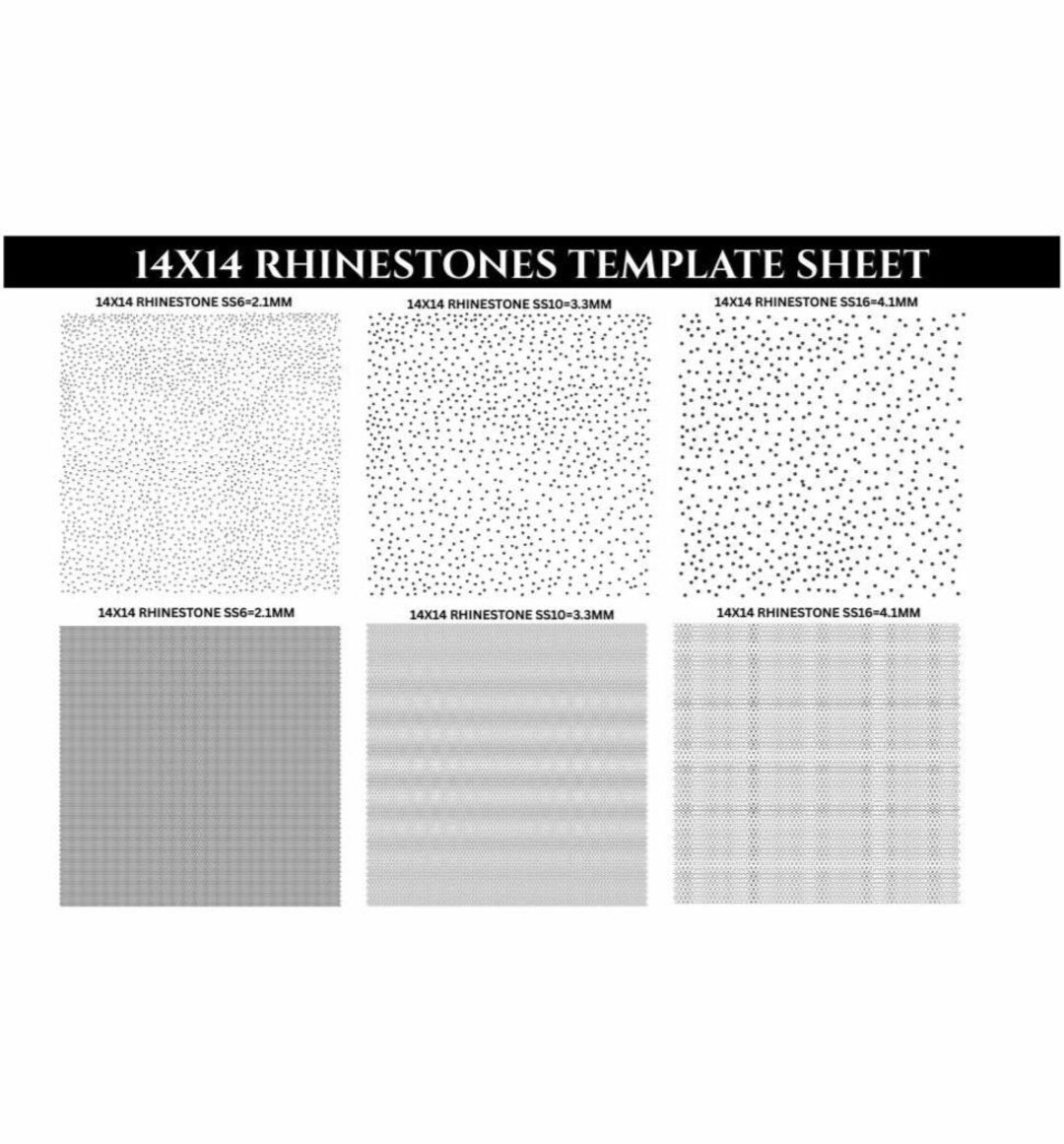 Rhinestone Template Sheet Set: Hotfix Design, SVG EPS PNG (digital ...