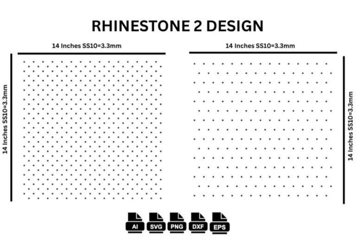 Rhinestone 2 Random Design Rhinestones Pattern SS10 Dense Template ...