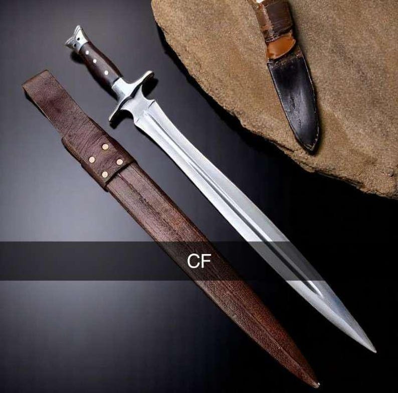 Custom Handmade Carbon Steel Blade Classical Viking Sword | Hunting | 30 Inches Gift for Him ...