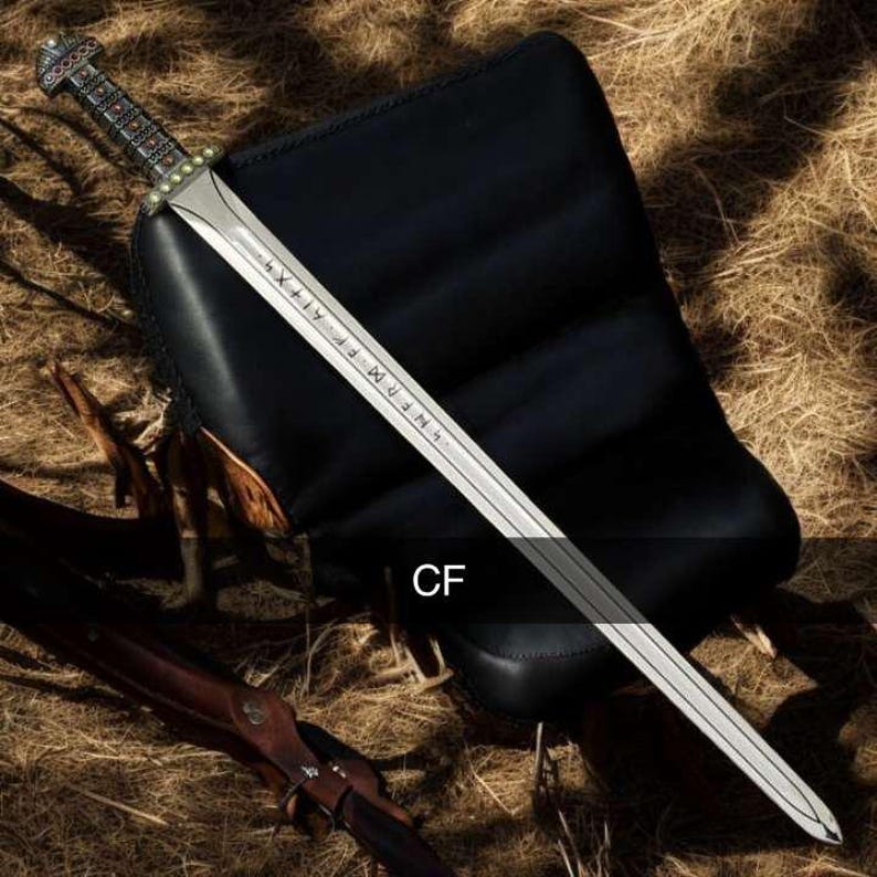 Beautiful Handmade Sword , Custom Hand Forged Sword With Leather Sheath ...
