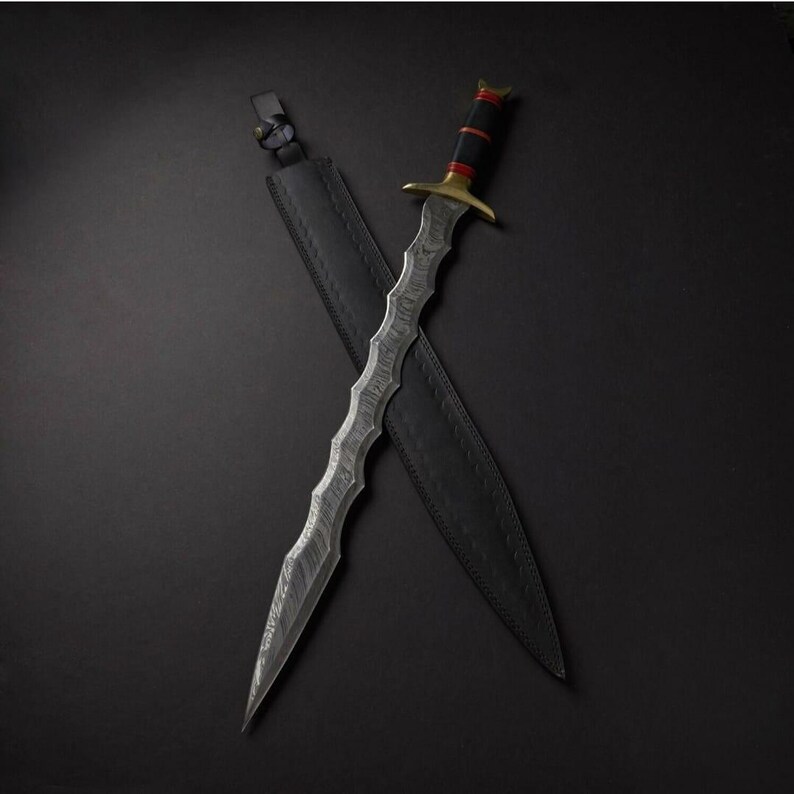 Beautiful Handmade Sword , Custom Hand Forged Damascus Steel Sword With ...