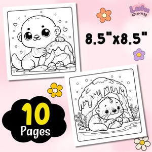 Cozy Arctic: Otter Cute Coloring Book for Relaxing, Super Cute Animal ...