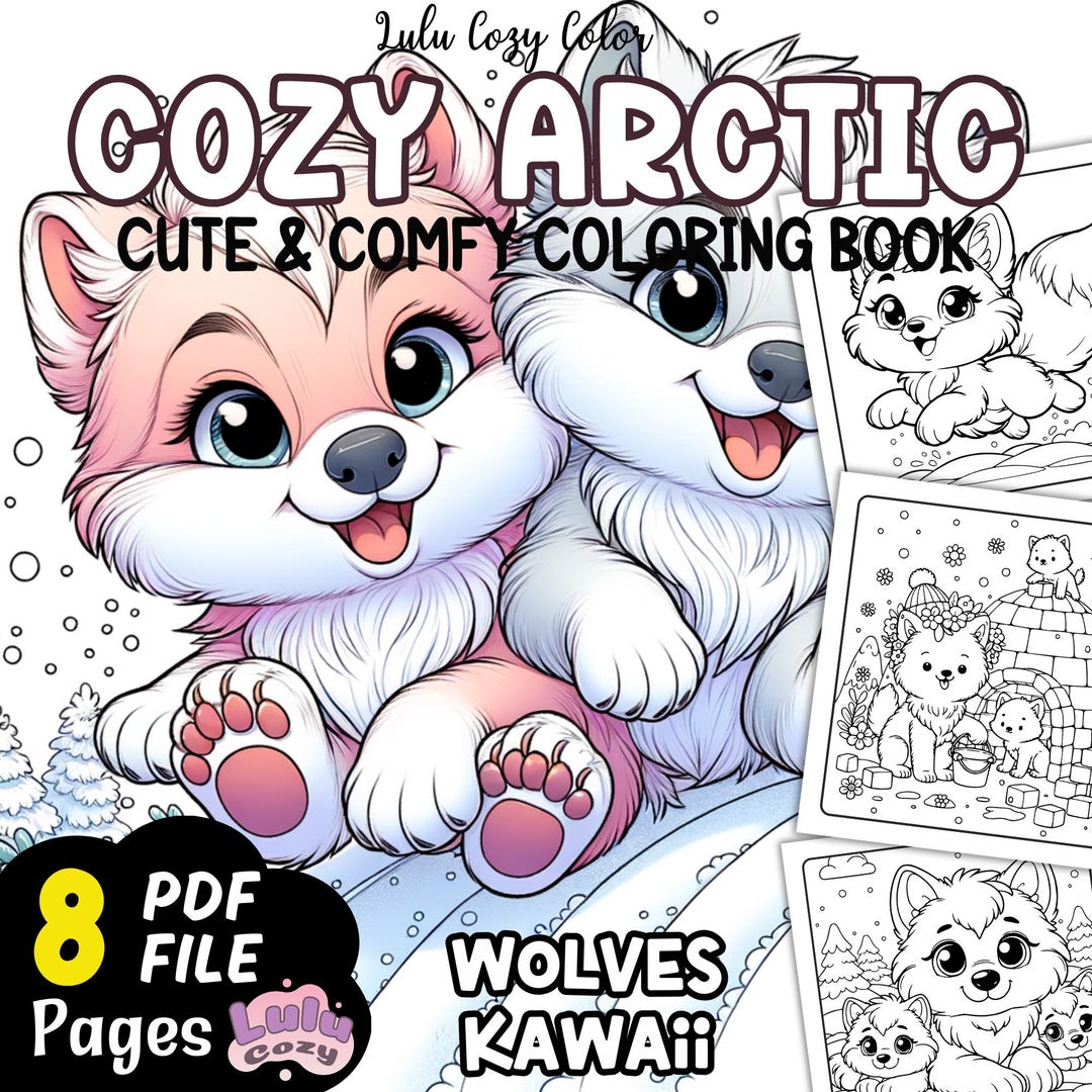 Cozy Arctic: Cute Coloring Book for Relaxing, Super Cute Animal ...