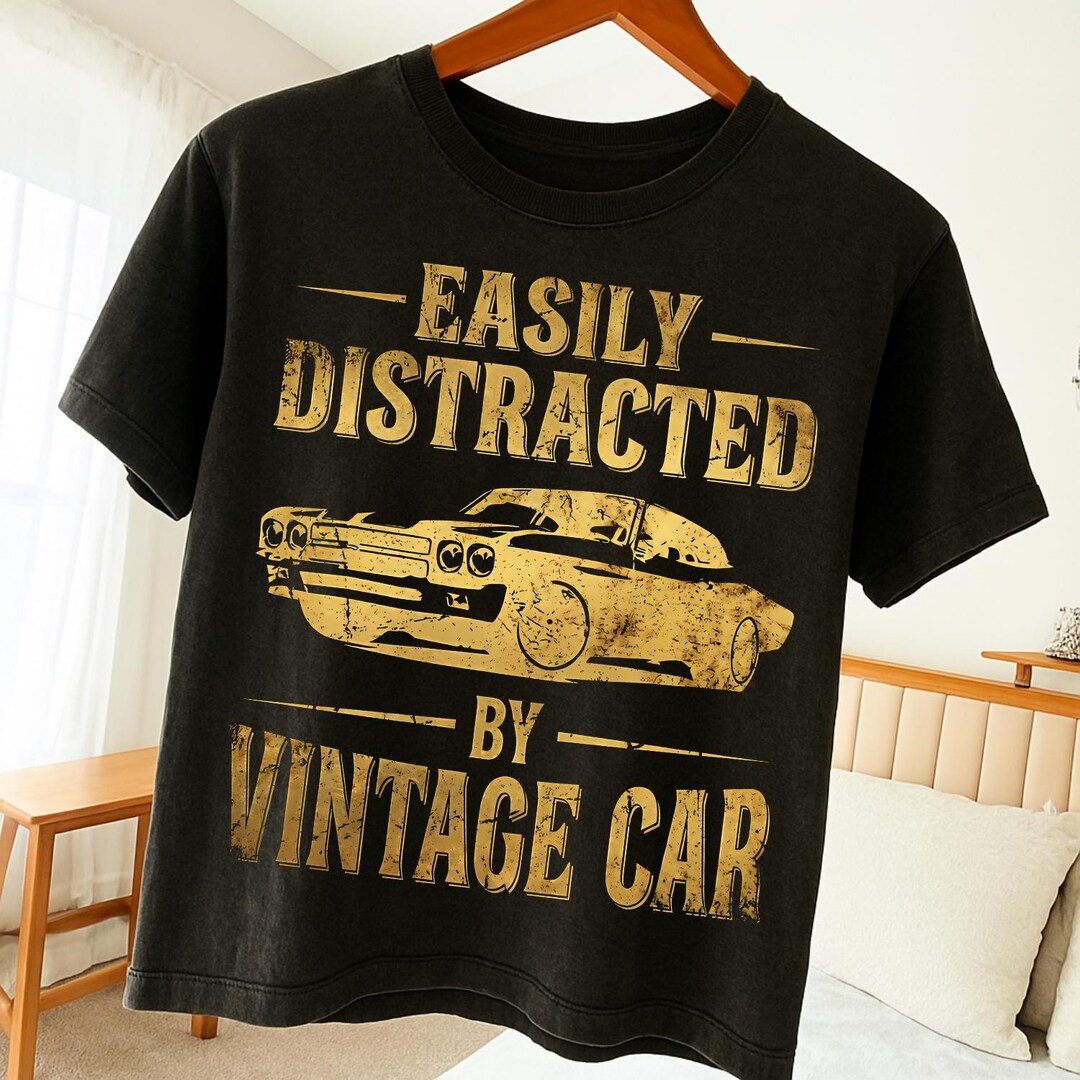 Vintage Car PNG – Easily Distracted Quote Design – Retro Classic Car ...