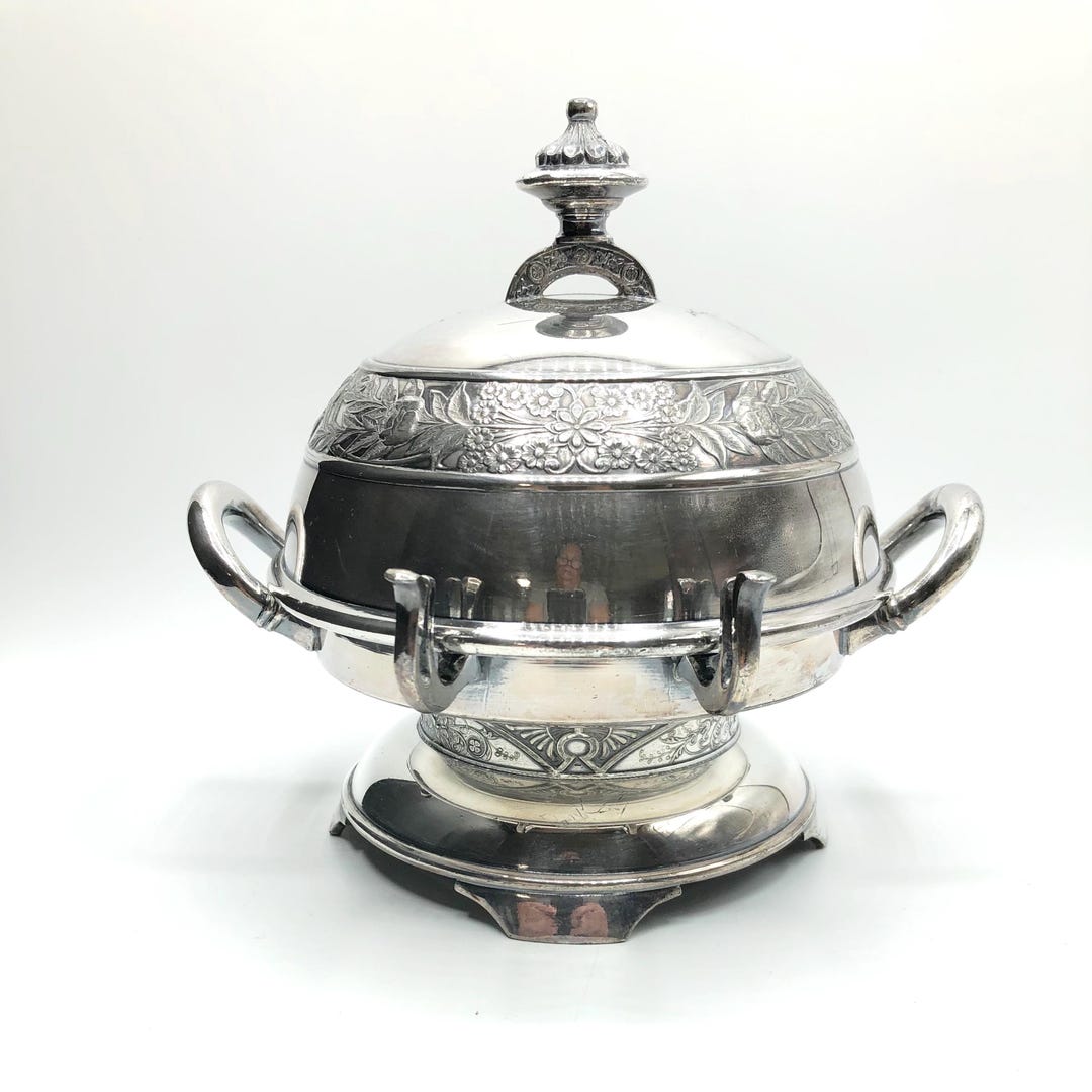 Antique Silver Plated Domed Butter Dish, Wilcox Co. With Glass Insert ...