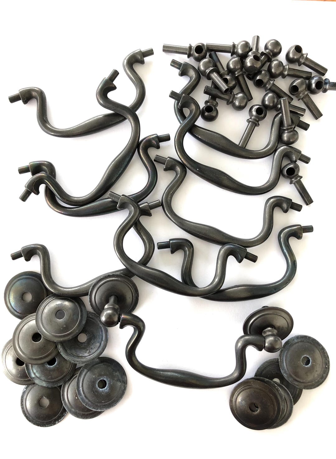 Set of 10 Vintage Swan Neck Bail Handles, Cabinet Pulls, Drawer Handles ...