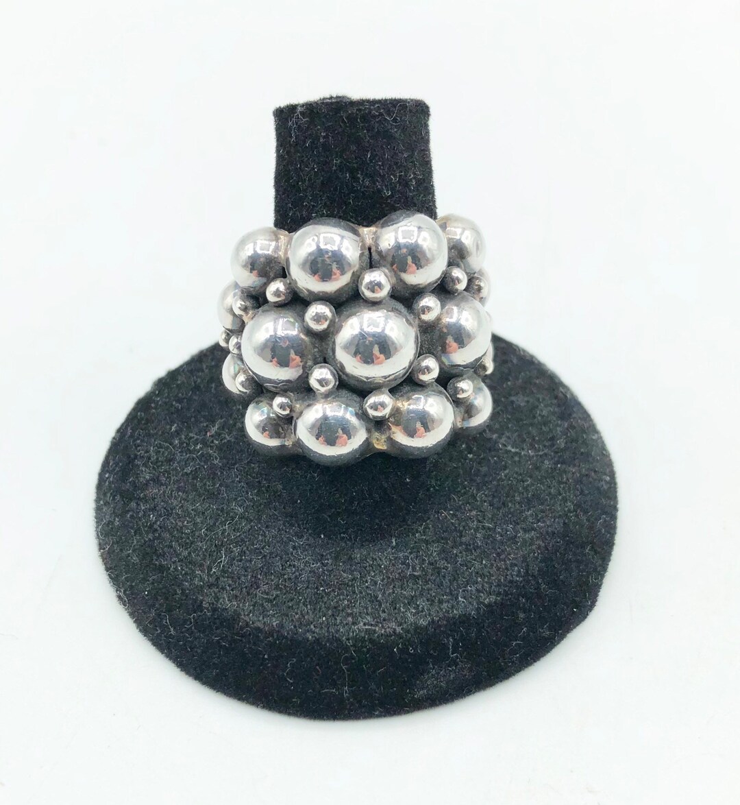 Large Sterling Silver Bubble Ring Wide Band - Etsy