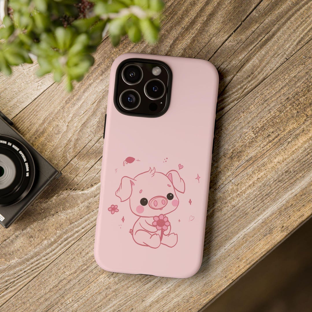 Tough Cases, Pink Piggy Phone Case, Cute Animal Print, Protective Cover ...
