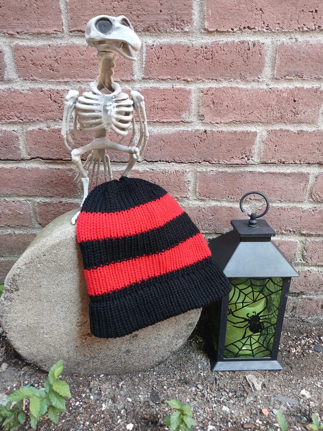 Two Striped Handmade Knit Goth Grunge Hat - the Pumpkins & Pirates ...