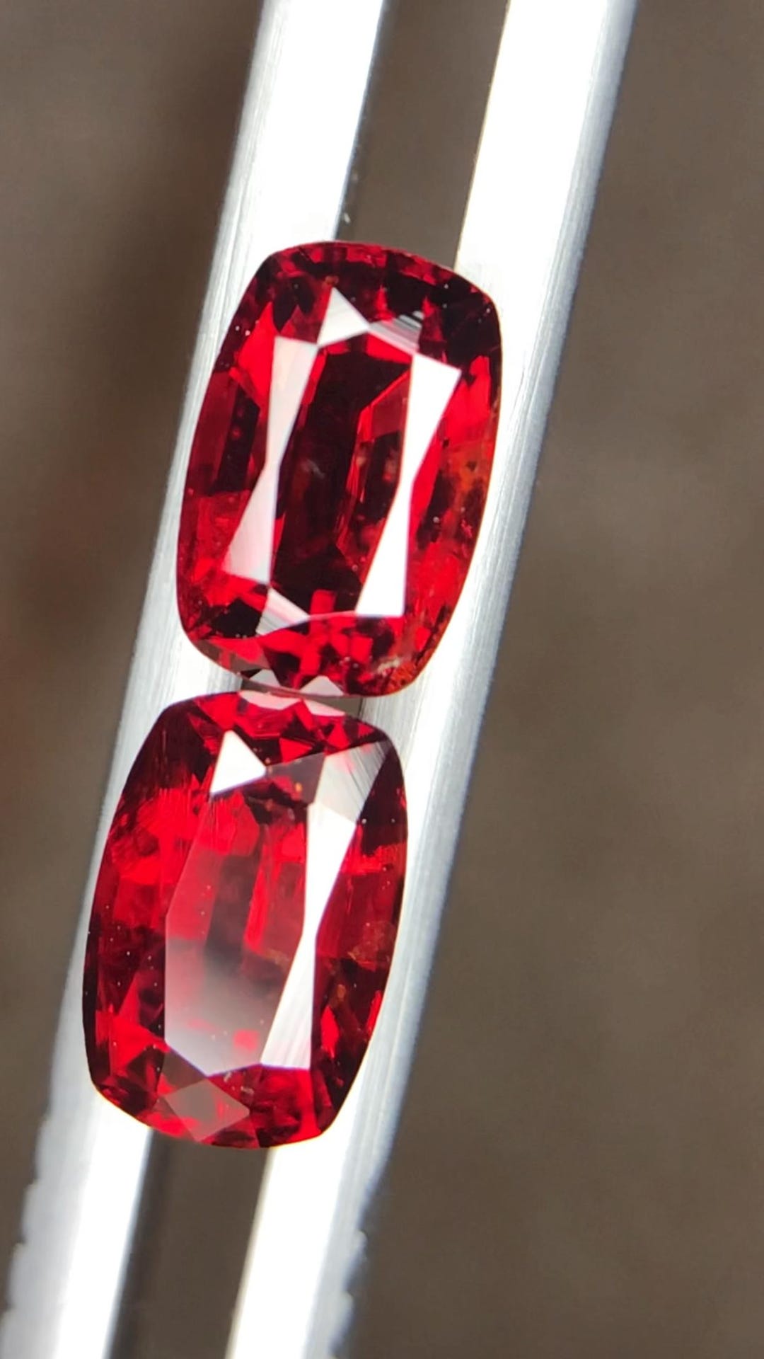 Natural Red Spinel Pair From Burma 2 Carats Clarity VVS Top Lustre ...