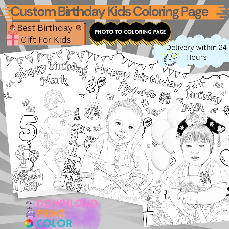 Custom Colouring Sheets - Etsy