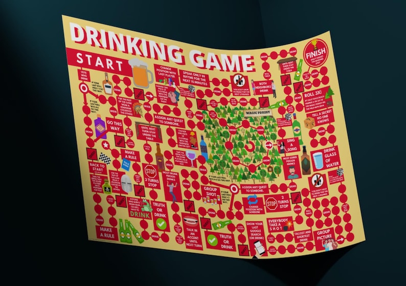 Drinking Board Game, Printable Drinking Party Game, Fun Drinking Game ...