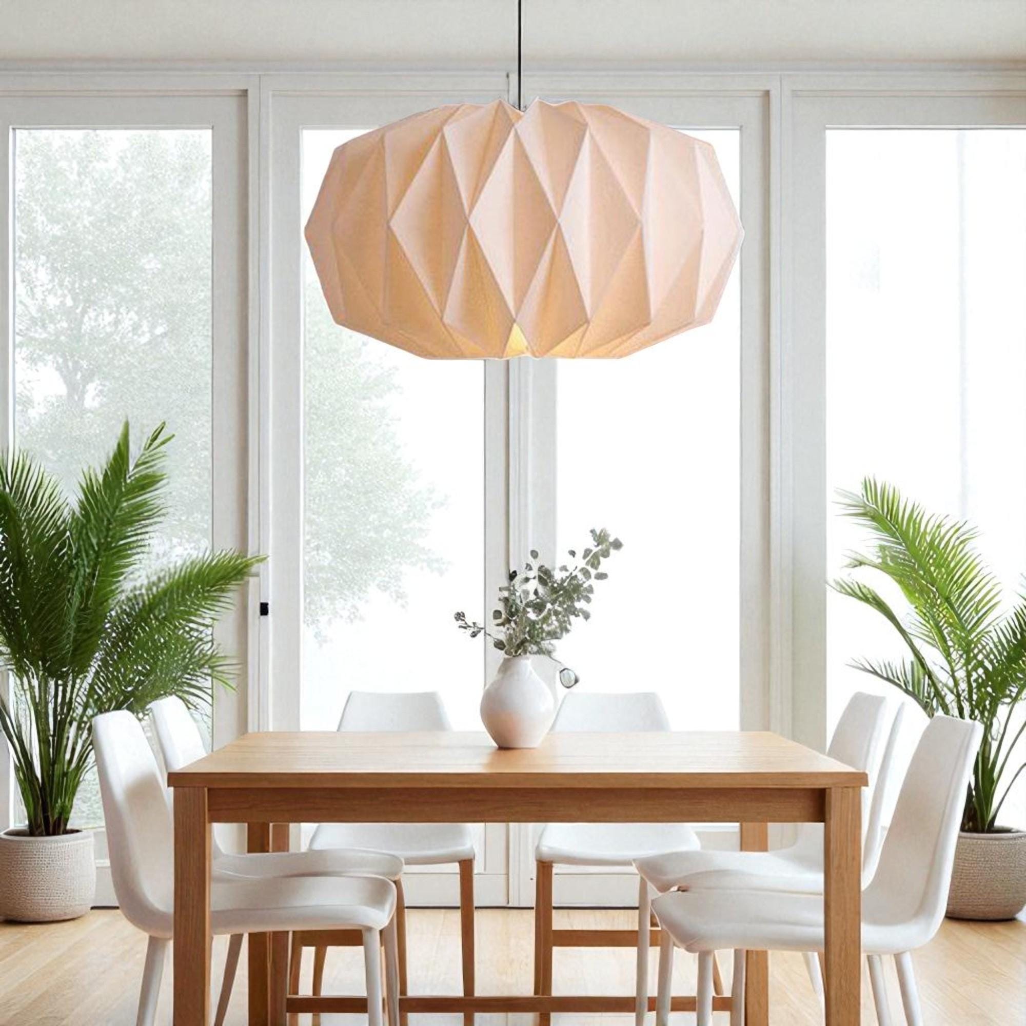 Origami Paper Lamp Shade – Foldable Hanging Lantern Pendant – Modern ...