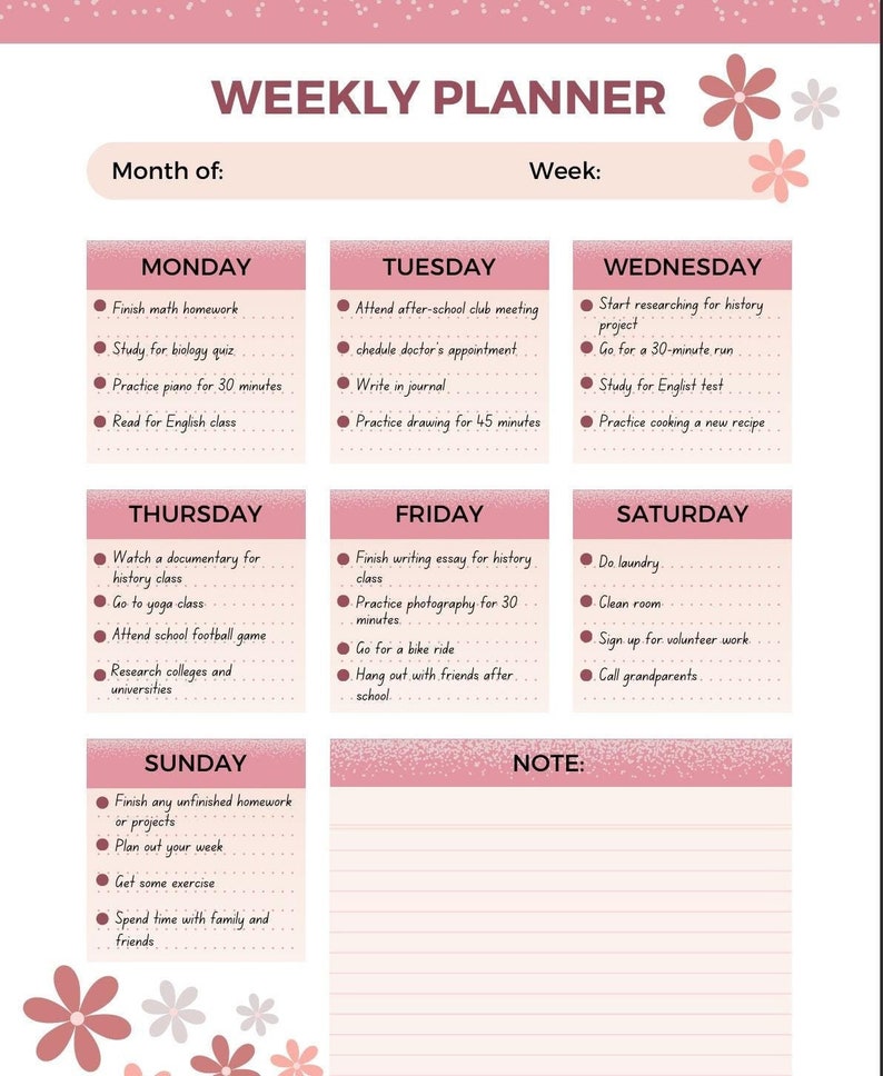 Daily Life Routine Planner Printable Daily Schedule Productivity ...