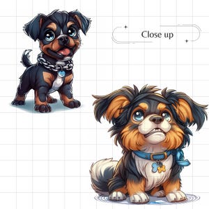 Chibi Dog | 41 Moody Dogs in Chibi Art Style | Simplified File | PNG ...