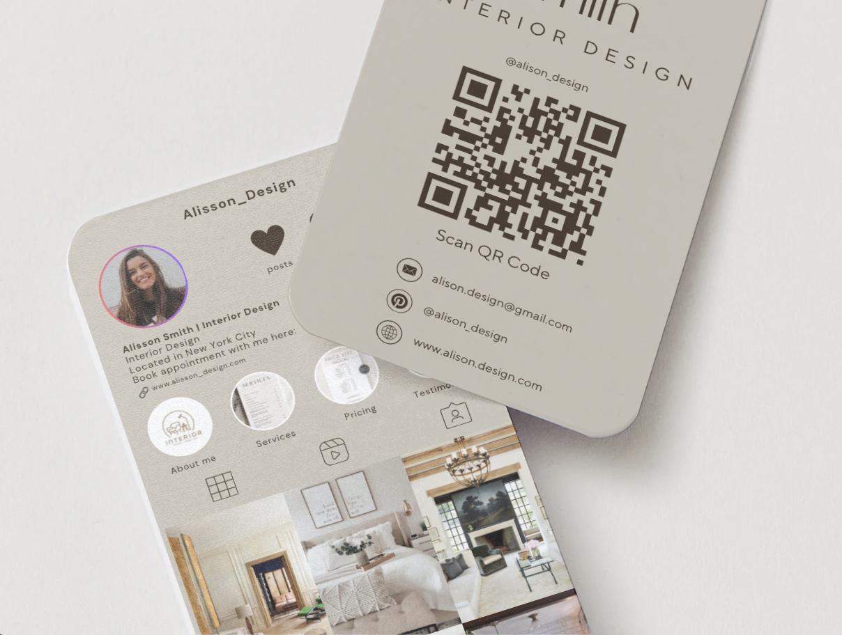 Instagram Business Card With QR Code - Etsy