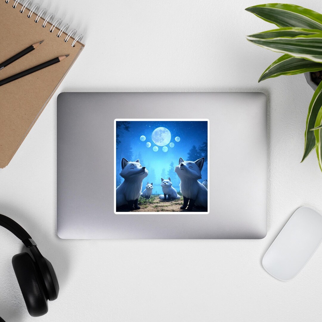 Lunar Fox Moon Sticker - Etsy