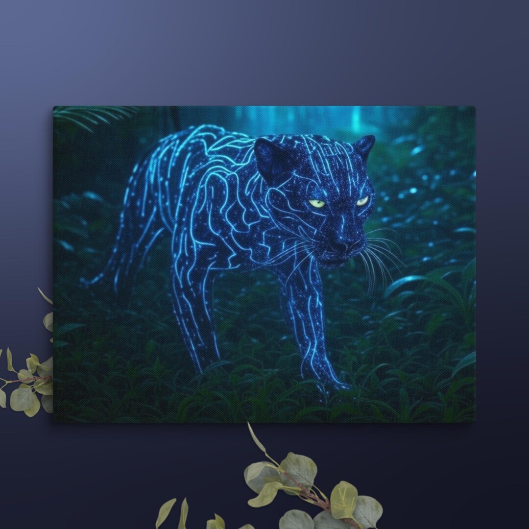 Nebula Twilight Panther Canvas Print - Etsy