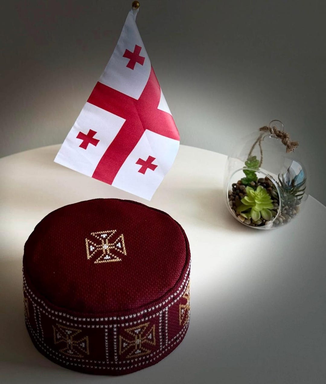 Hand Embroidered Georgian Skufia Hat - Size M Orthodox Cap - Etsy