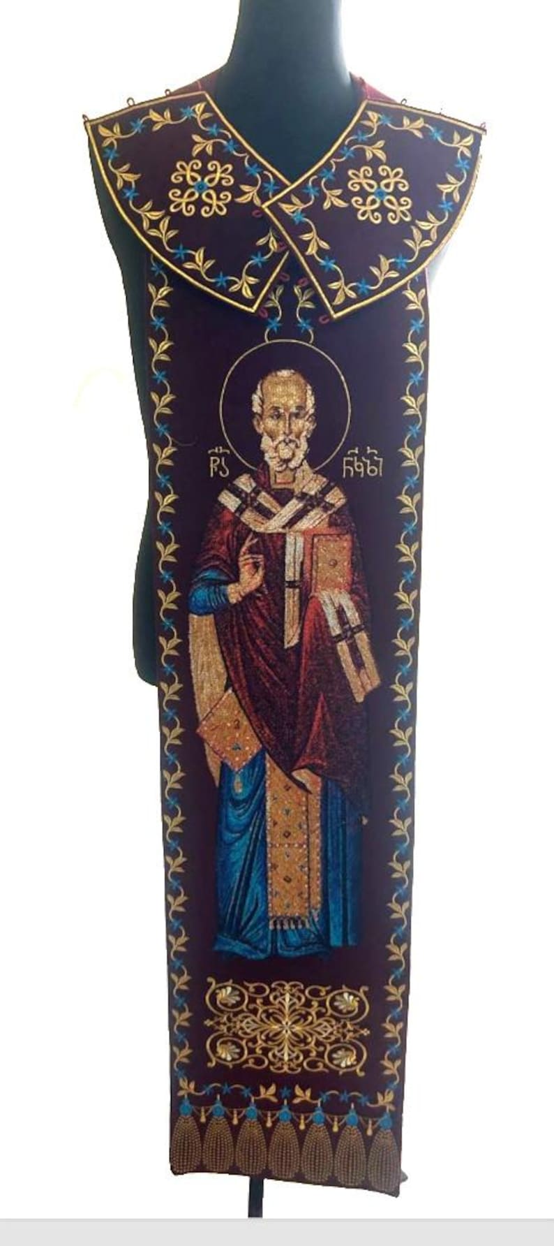 Orthodox Priest Stole – Hand Embroidered Epitrachelion With St ...