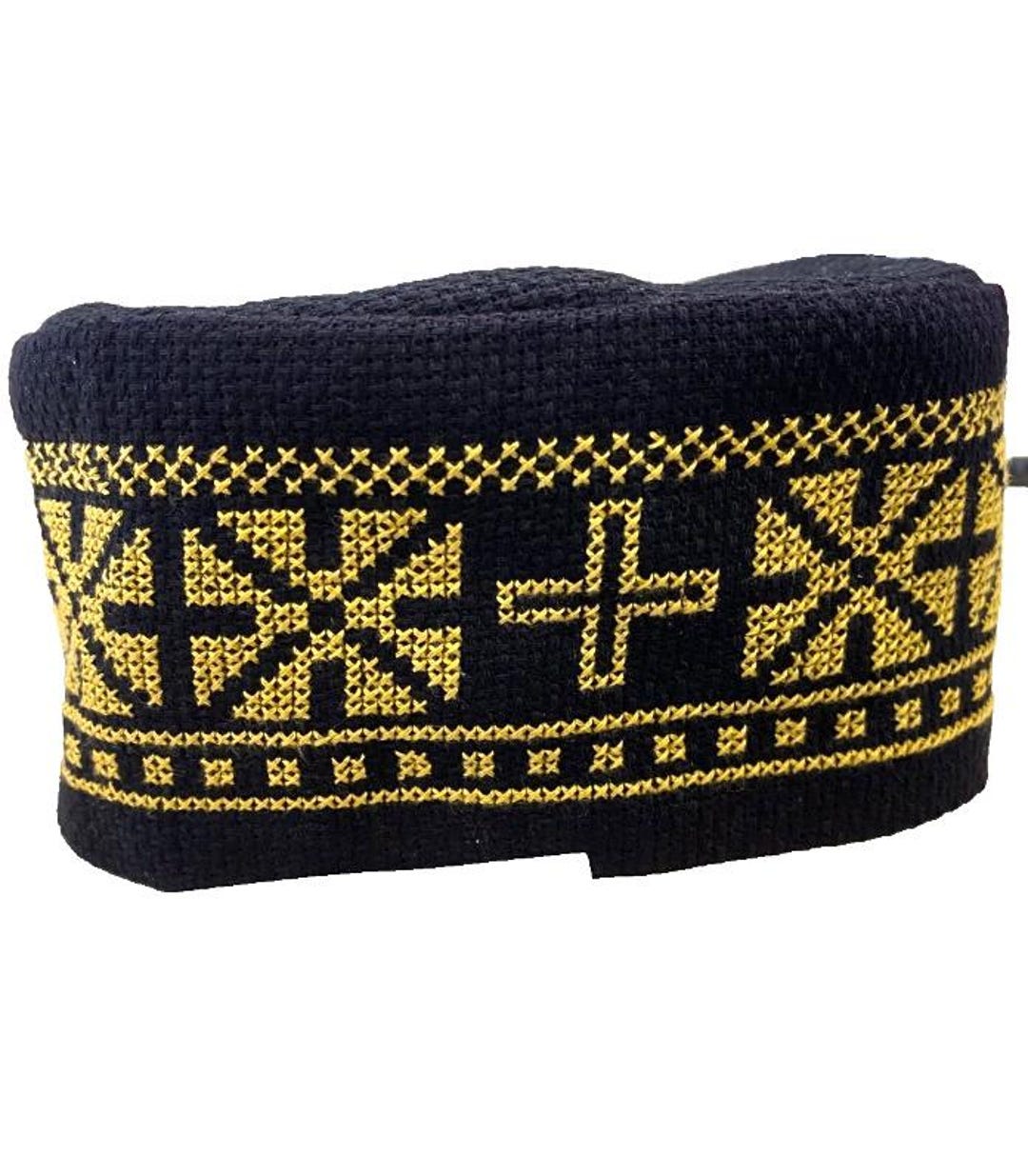 Hand Embroidered Orthodox Skufia Hat: Silk-lined Cotton Clergy Cap - Etsy