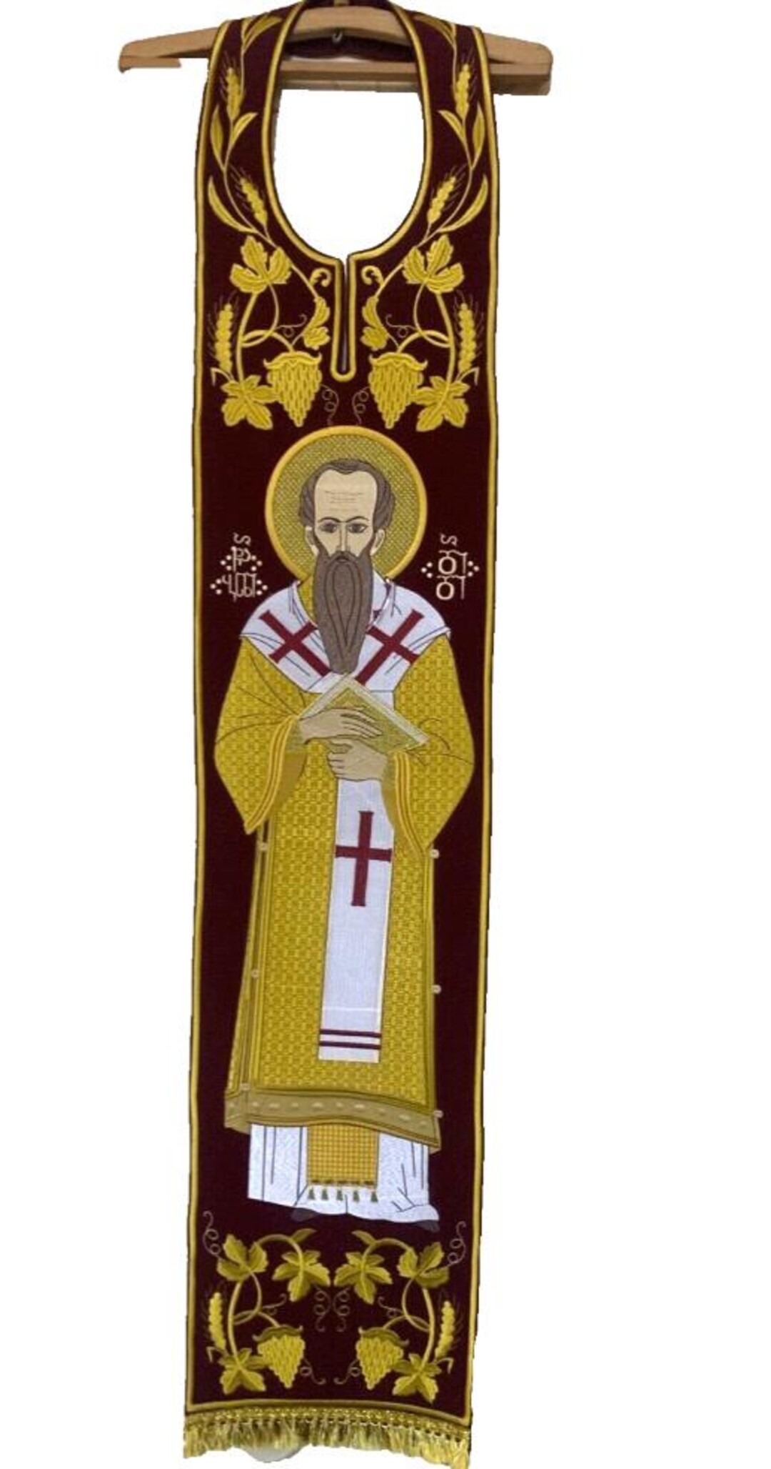 Hand Embroidered Orthodox Priest Bishop Epitrachelion,church Items - Etsy