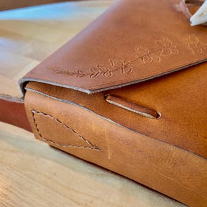 Handmade Leather Purse With Lupine Embossing & Antler Button - Unique ...