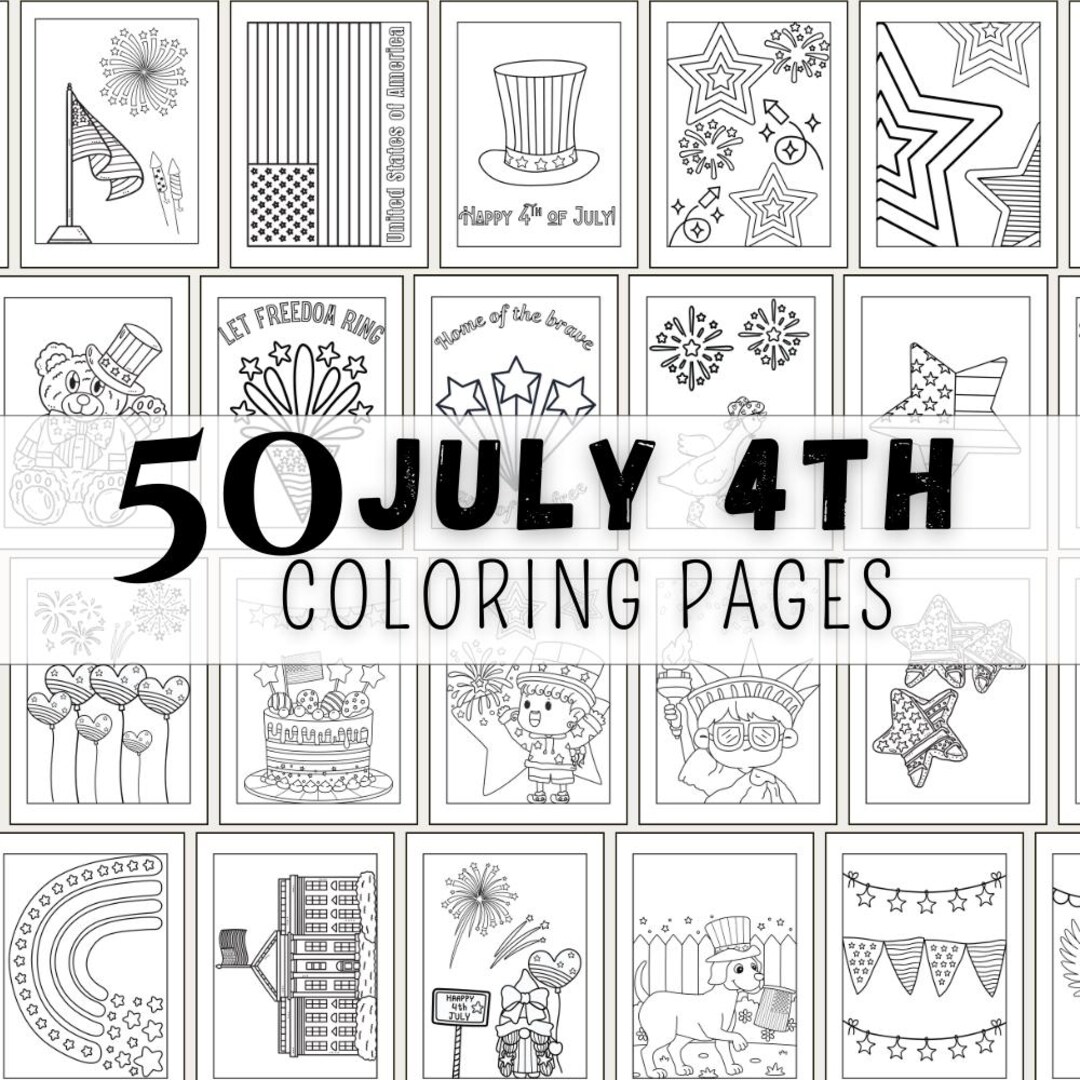 4th of July Coloring Pages for Kids and Adults, Printable Patriotic ...