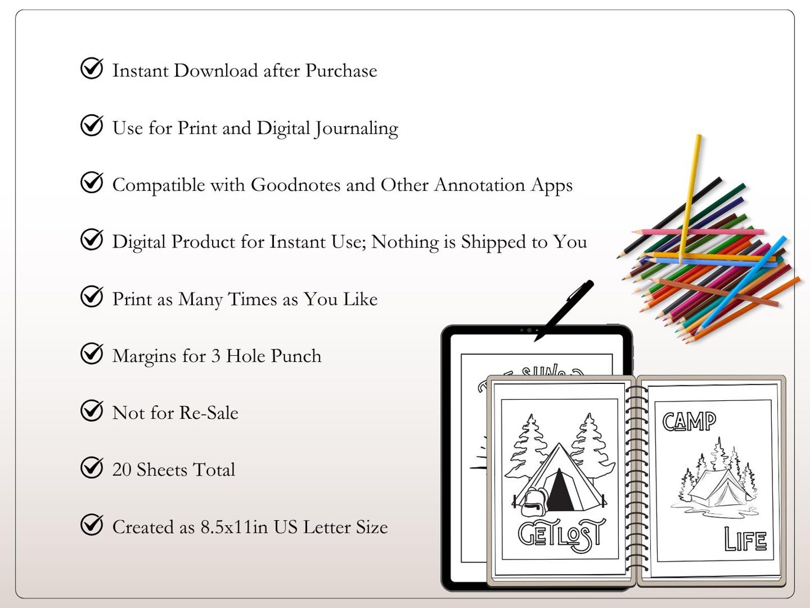 Travel Coloring Book for Adults, Easy Fun Coloring Pages Printable ...