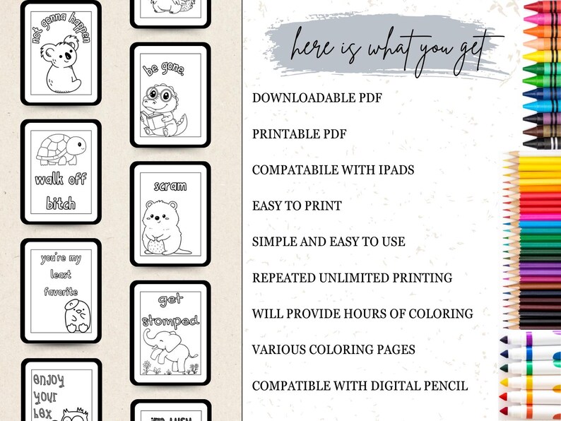 Swear Word Coloring Pages, Stress Relief Coloring, Printable Coloring ...