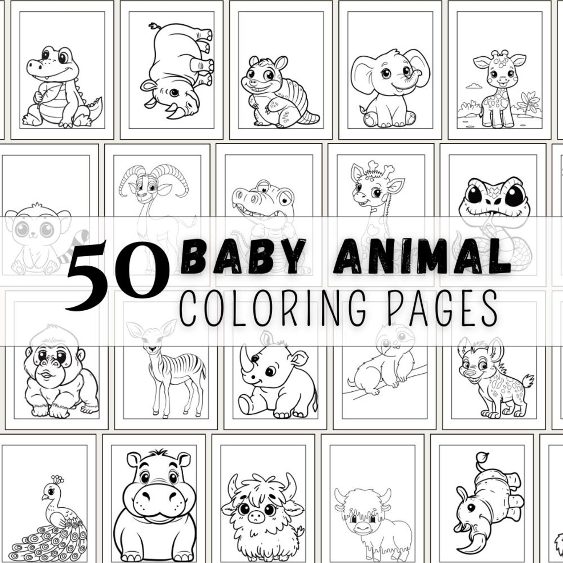 Baby Safari Animals Coloring Pages PDF, Wild Animal Coloring Pages ...